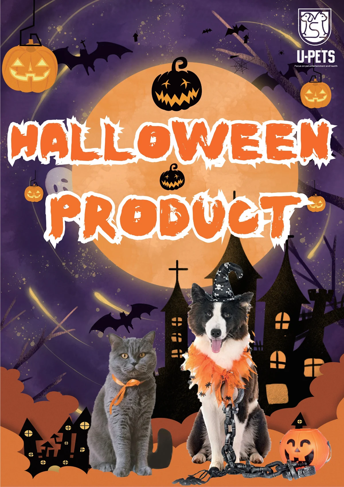 U-pets Halloween Print Big Bone Shape Squeaky Dog Chew Toy - Buy Big ...