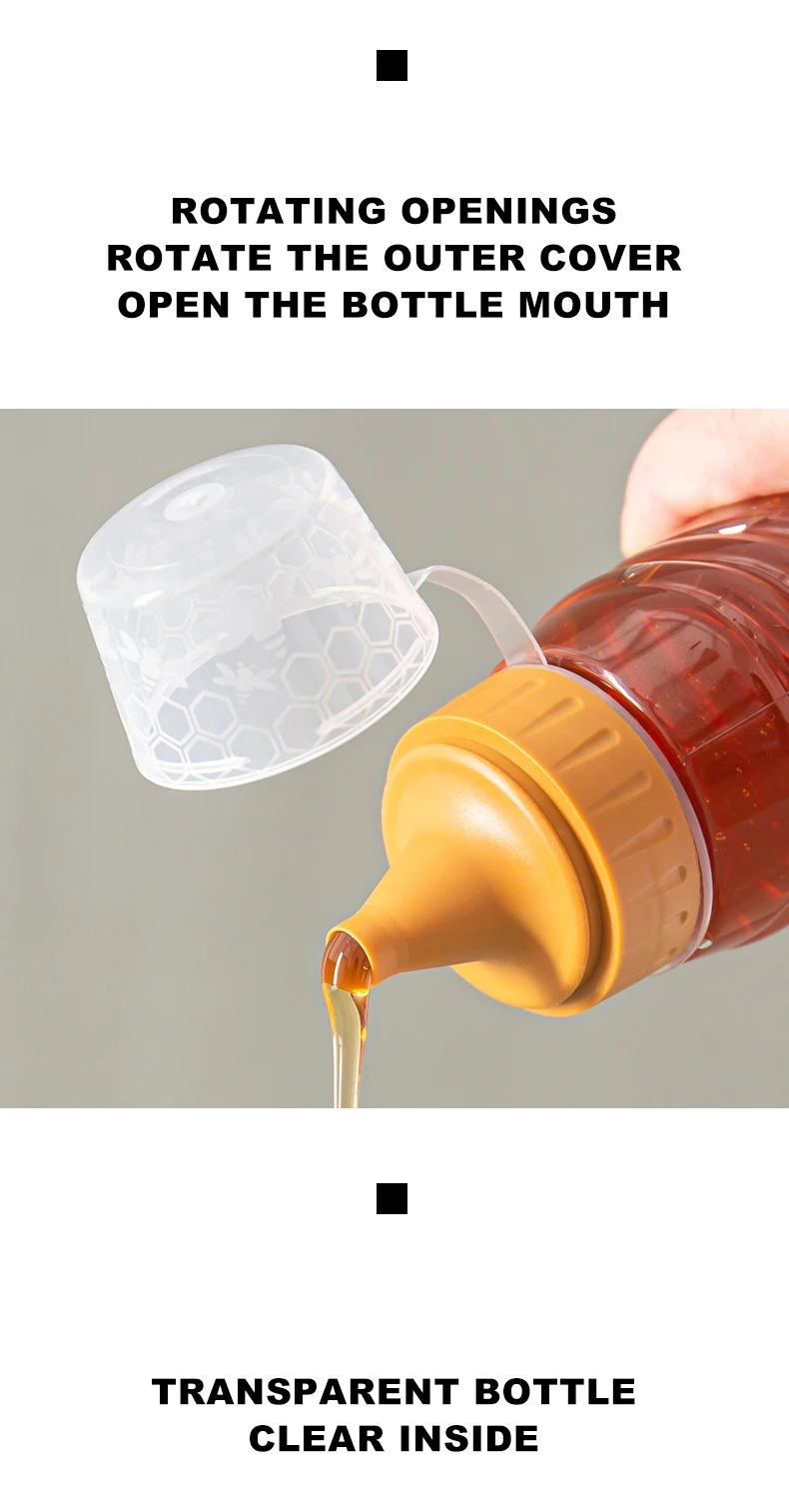 Transparent Plastic Honey Extrusion Bottles - Customizable