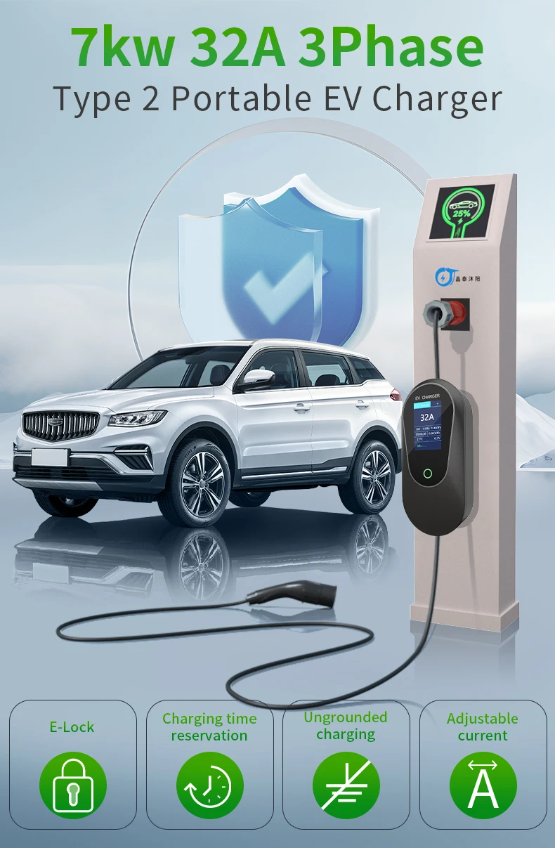 Mobile Ev Charger7kw 11kw 22kw Ev Car Charger Portable 22kw Portable Ev ...