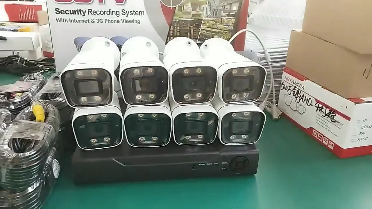 4k 8mp Color Night Coaxial Audio Sound Camera 8ch Cctv Tvi Dvr Kit 8 ...