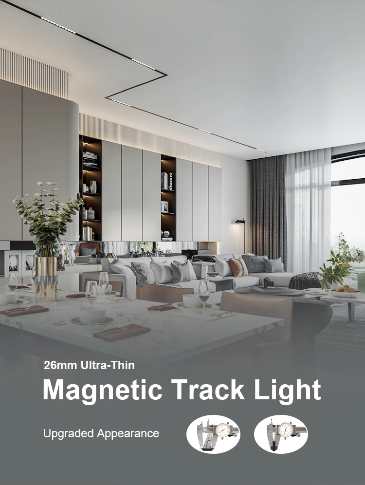 Ultrathin Smart Magnetic Track Light Dimmable Recessed Track Light Rail ...