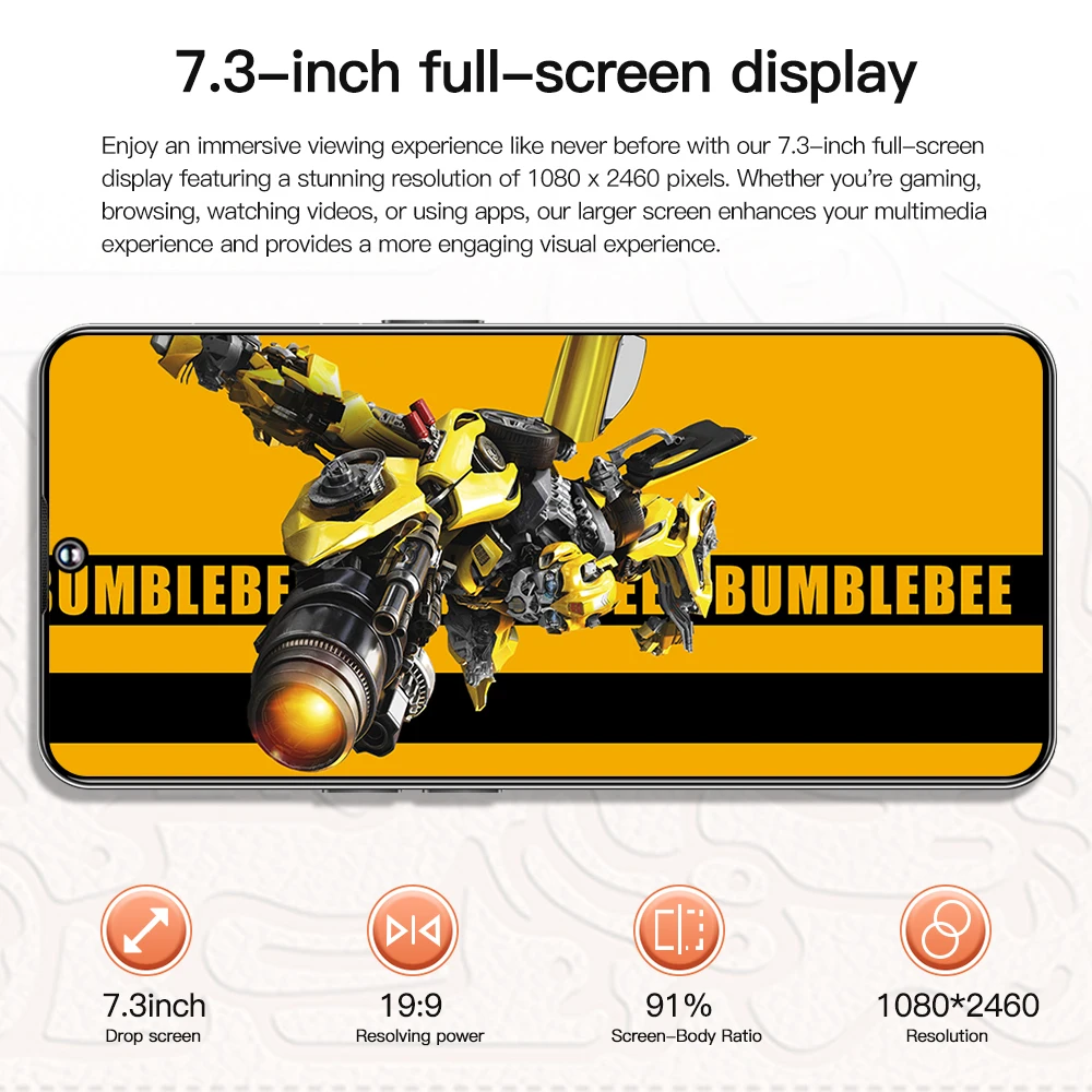 C20the New 5g Smartphone Burst 7.3 Inch Large Screen 16+1tb Mobile Phone Android 13 Original ...