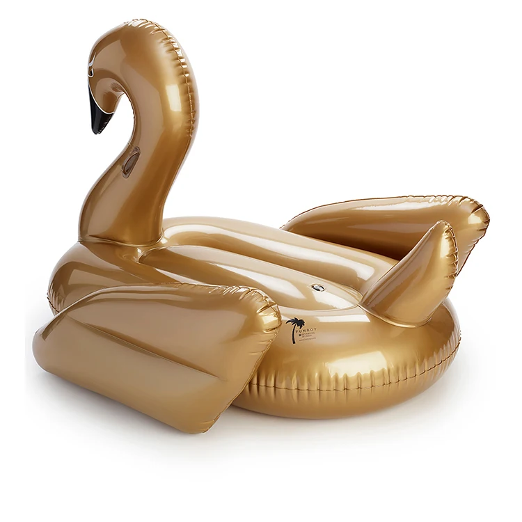 Wholesale 190cm Pvc Giant Inflatable Animal Swan Swimming Gold Pool ...