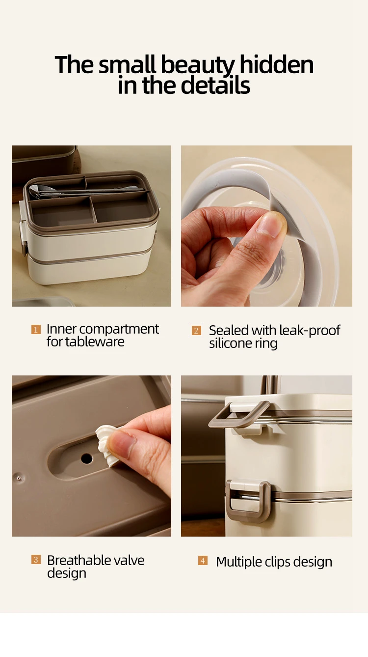 Custom Stackable Insulated Plastic Bento Box With Bag Thermal Stainless ...