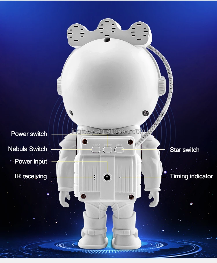 USB Kids Gift Astronaut Star Lamp - Projector Night Light