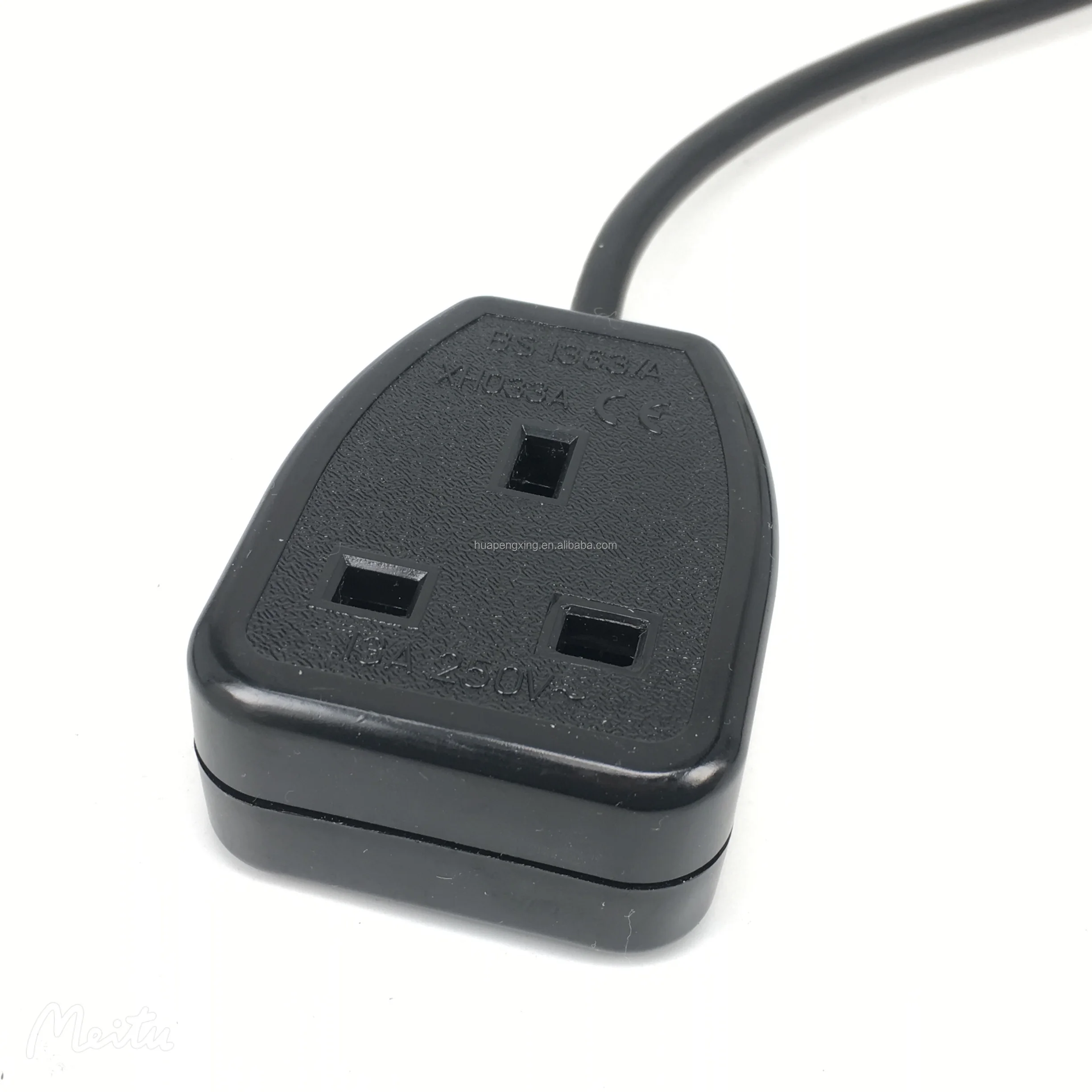 IEC C14 Male Plug to UK BS1363 Female Socket Adapter Cord, 0.3m/0.5m ...