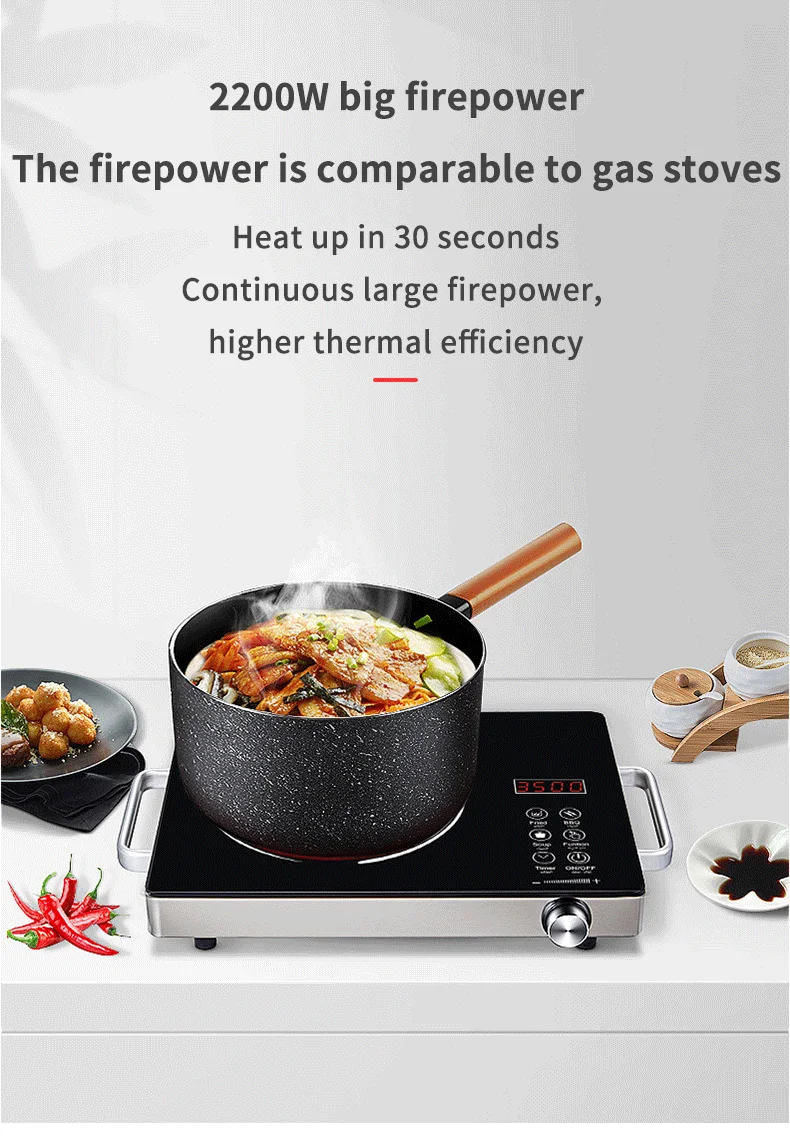 Household 2200W Electric Stove Infrared Hot Plates Multifunction ...