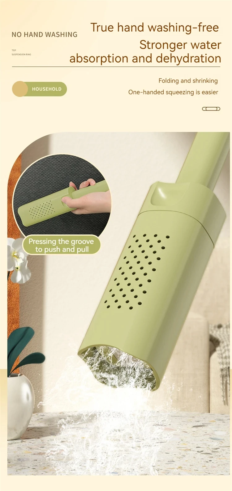 Mini Desk Cleaning Mop Hands-free Mop Portable Dry And Wet Use Self ...