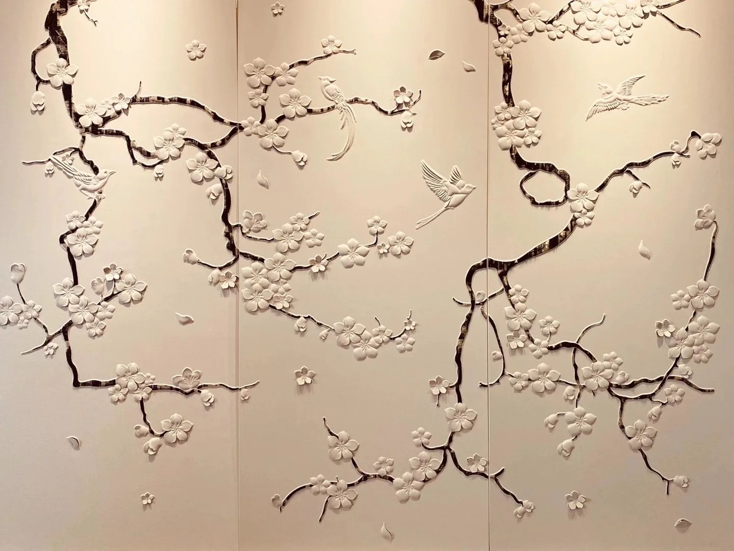 Luxury 3D Floral Leather Mural Panel for Soundproof Walls in Four ...