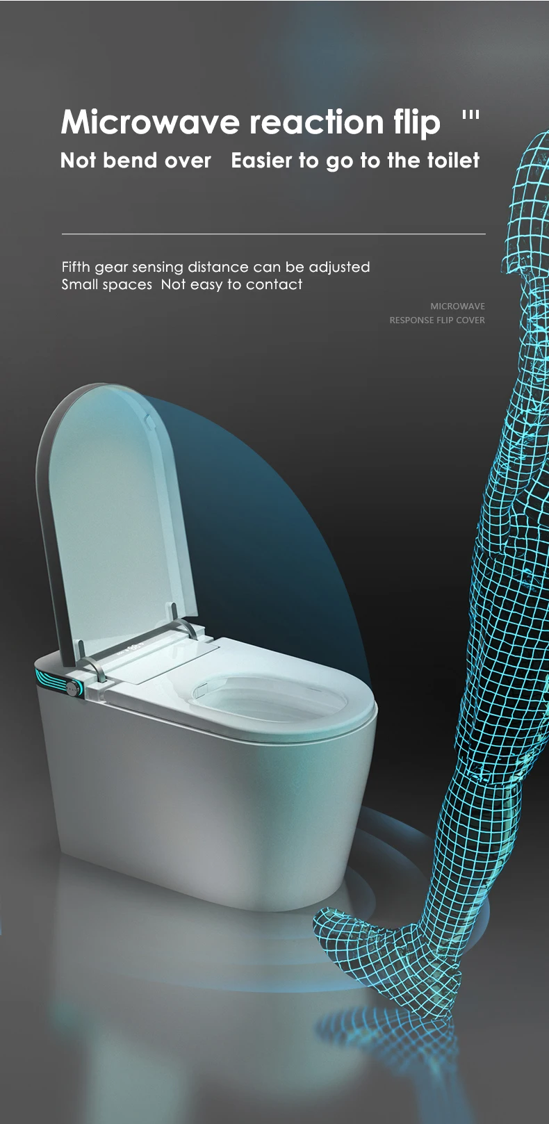 Automatic Flushing Bathroom One Piece Intelligent Wc Commode Electric ...