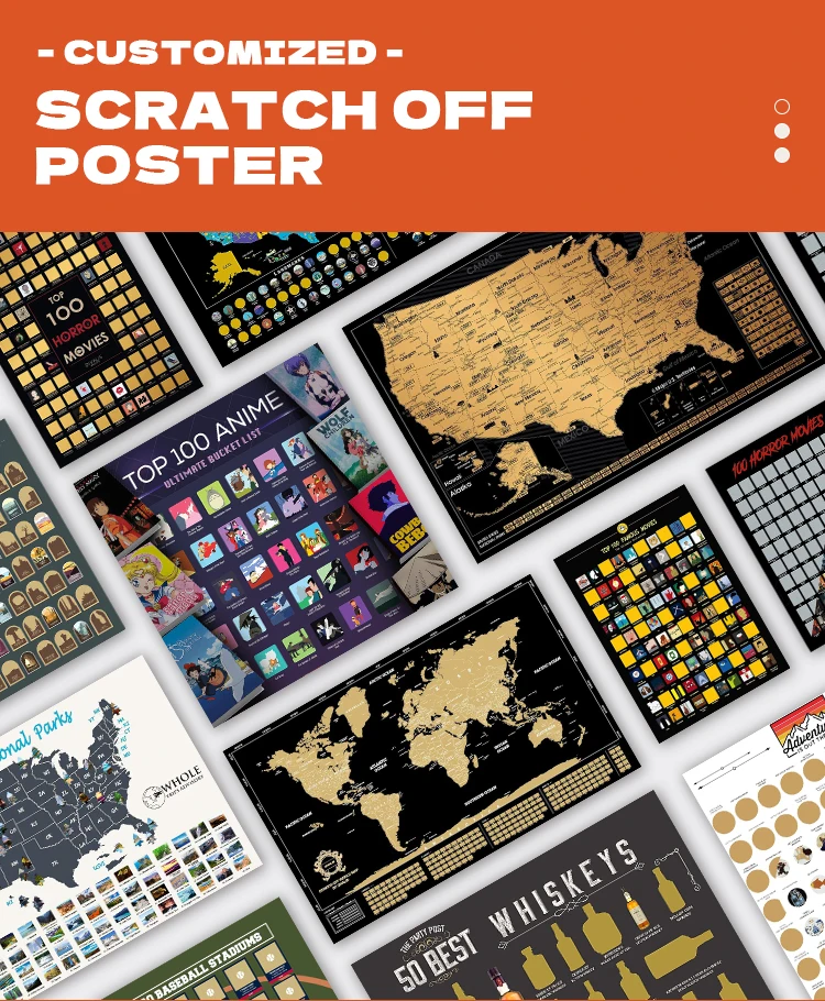 Scratch off USA Map Travel Map Scratch Off Foil Layer Coating Poster ...
