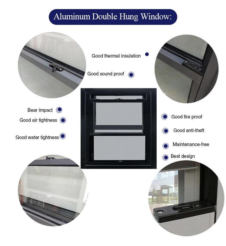 High Quality Double Glass Aluminium Windows Frame Factory Cabin Double ...