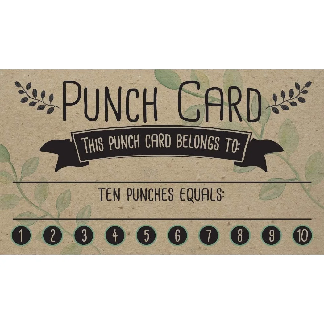 Punch Cards for Loyalty Rewards Kraft Vouchers for Small Business ...