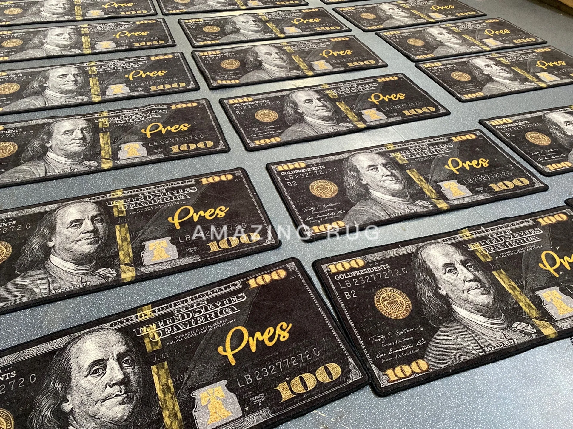 2021 Good Price Custom Money Shape Stock 100 Dollar Bill Rugs Carpets ...