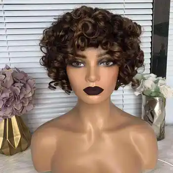 Brazilian Hair Short Pixie Cut Curly Lace Wig Human Hair Popular ...