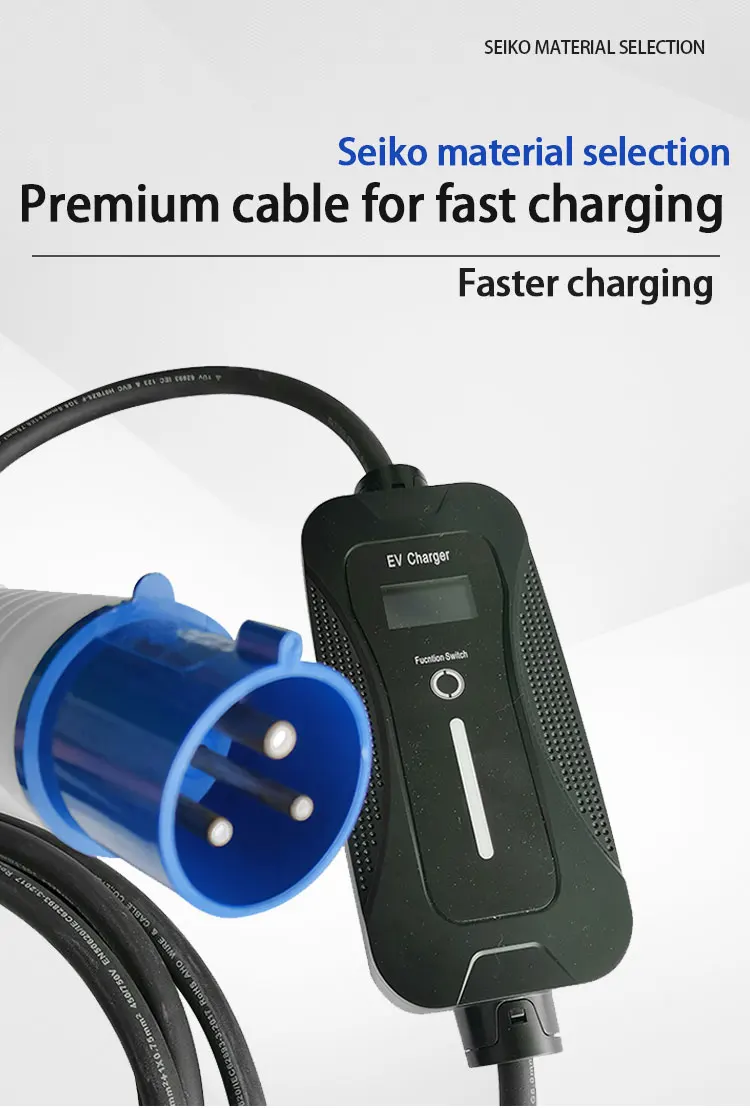 Piwin Level 1 16A EV Charger - 3.5kw Portable Charging Station