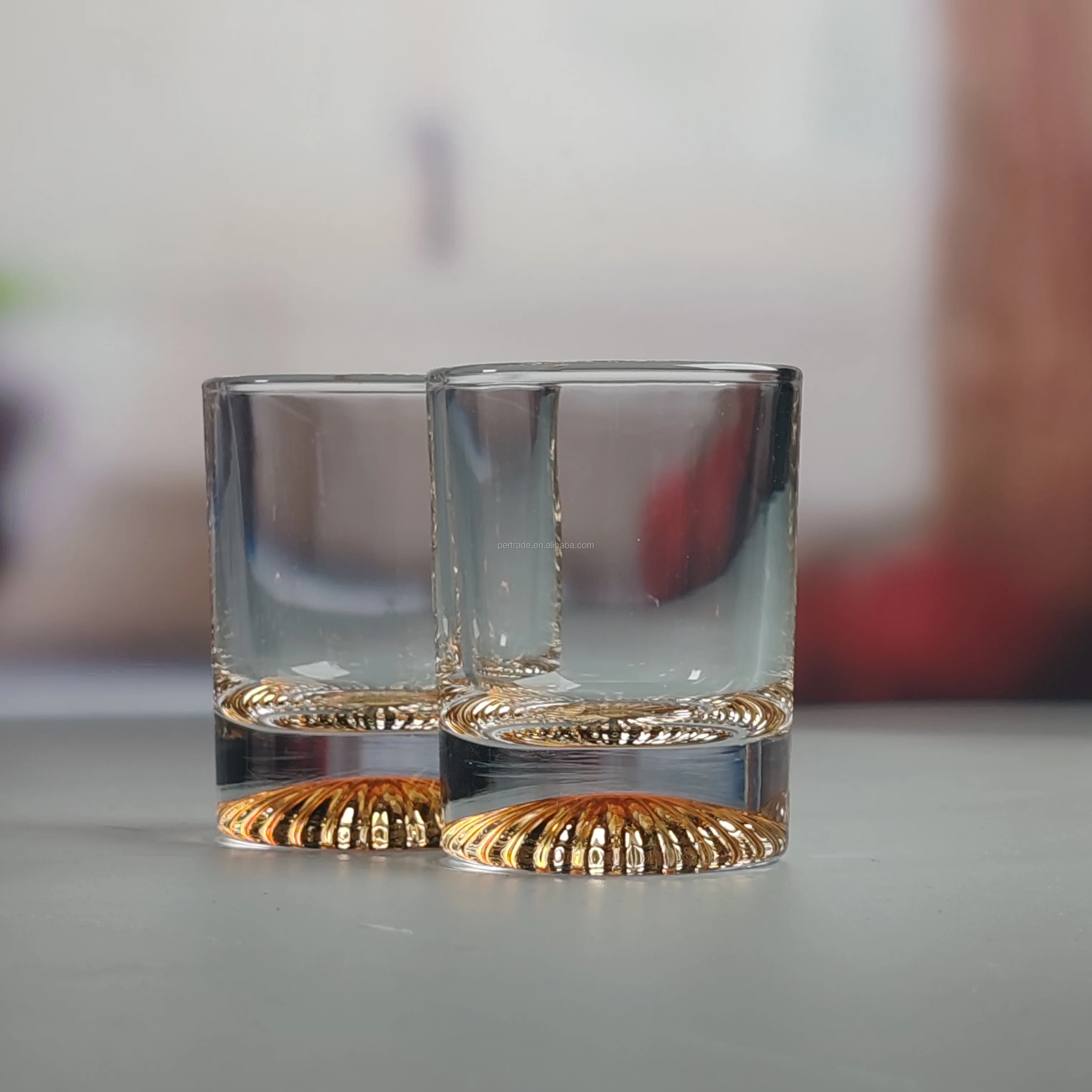 Luxury Handmade Crystal Shot Glass Modern Sake Shooter with Golden ...
