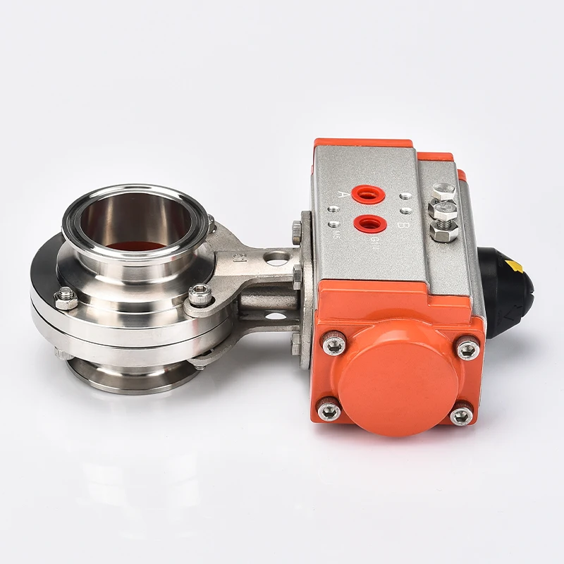 Pneumatic Actuator with Sanitary Tri Clamp Butterfly Valve Corrosion 2 ...