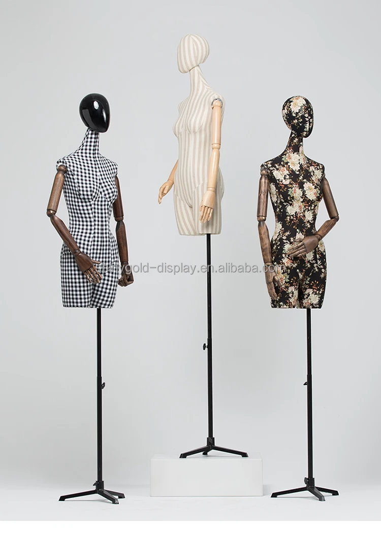 Rotatable Female Model Props Wood Color Hand Half Body Clothing Store ...