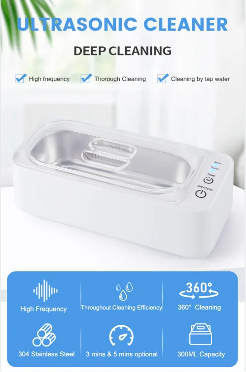 Home Electronic Portable Ultrasonic Cleaner 350ml High Frequency ...