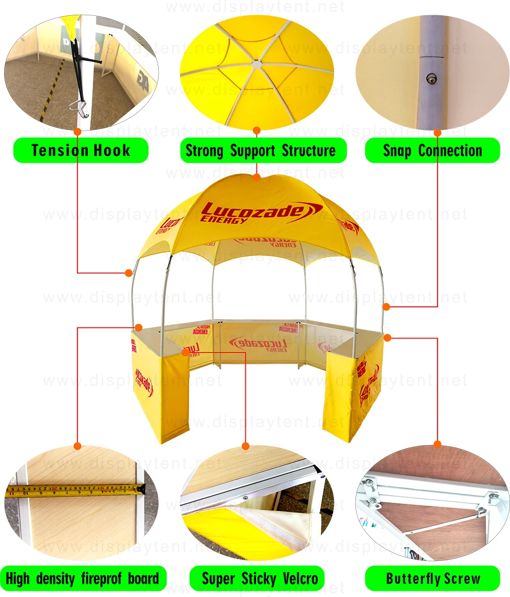 Dtent Custamize Food 3m Boothtent - Black Collapsible Kiosk