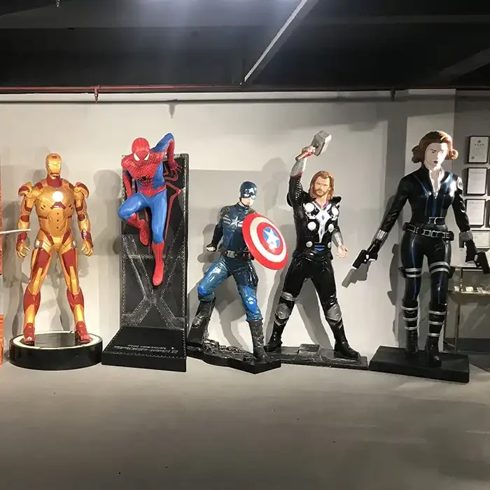 Life Size Fiberglass Super Hero Statues Hulk Iron Man Spider Man Black Widow Thor Anti-Hulk ...