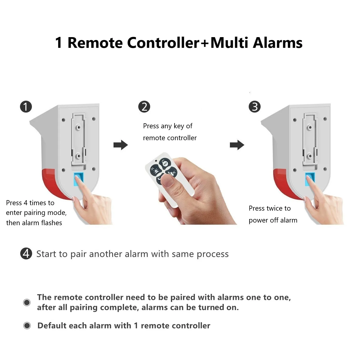 120db Sound Security Siren Light Alarms Outdoor Solar PIR