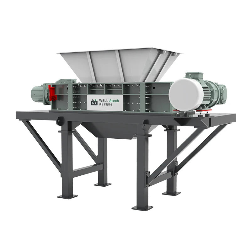 Municipal Solid Waste Industrial Double Shaft Shredder/plastic Crusher Crushing Machine Metal ...