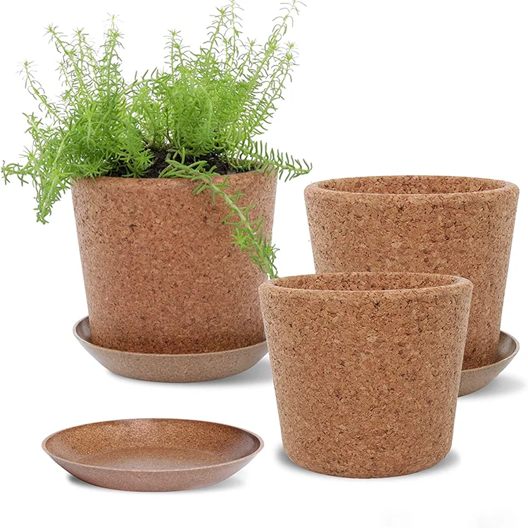 Wholesale Environmentally Friendly Cork Plant Pots Cork Flower Pot Eco ...