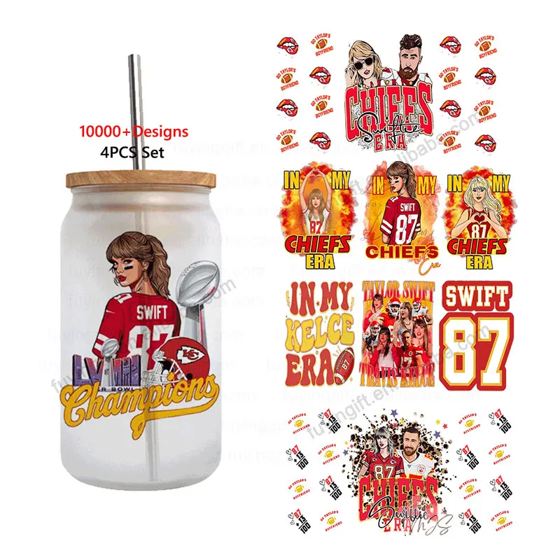Uv Dtf Cup Wrap Transfers 16oz Taylor Swift Chiefs High Quality Uvdtf ...