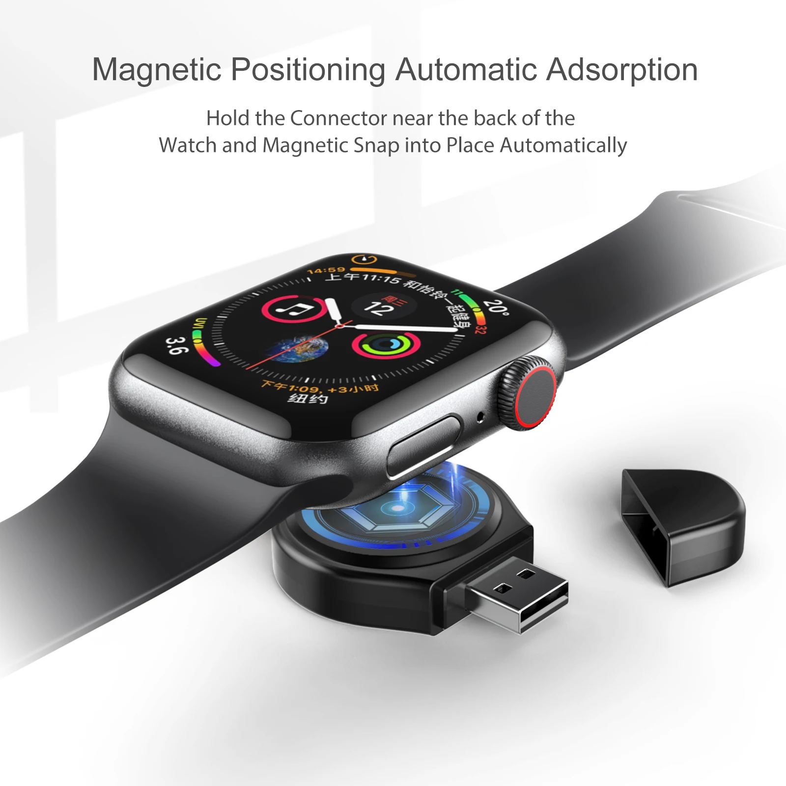 Yaika Portable USB Magnetic Charging Wireless Charger for Smart Watch ...