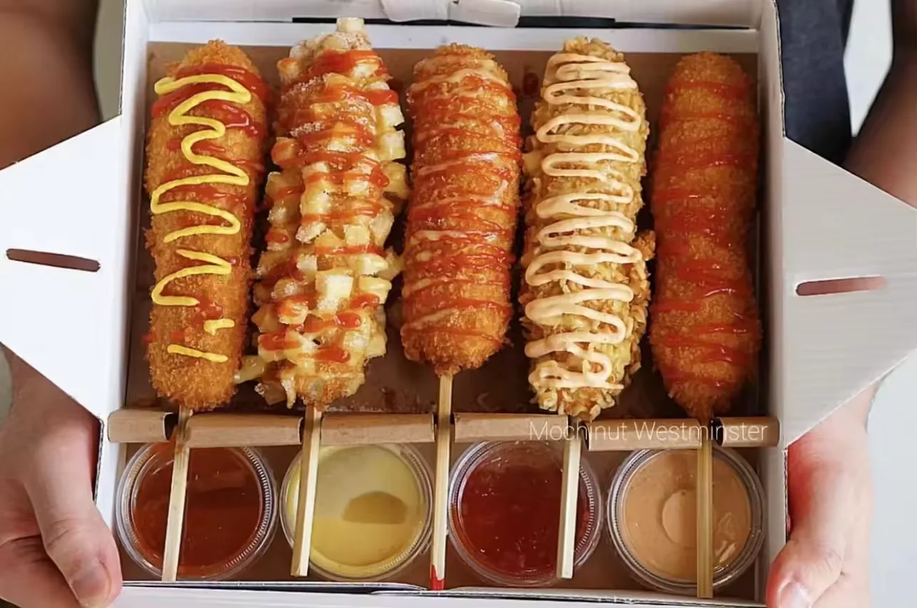 Custom Printed Food Paper Corn Dog Packaging Korean Hot Dog Box ...