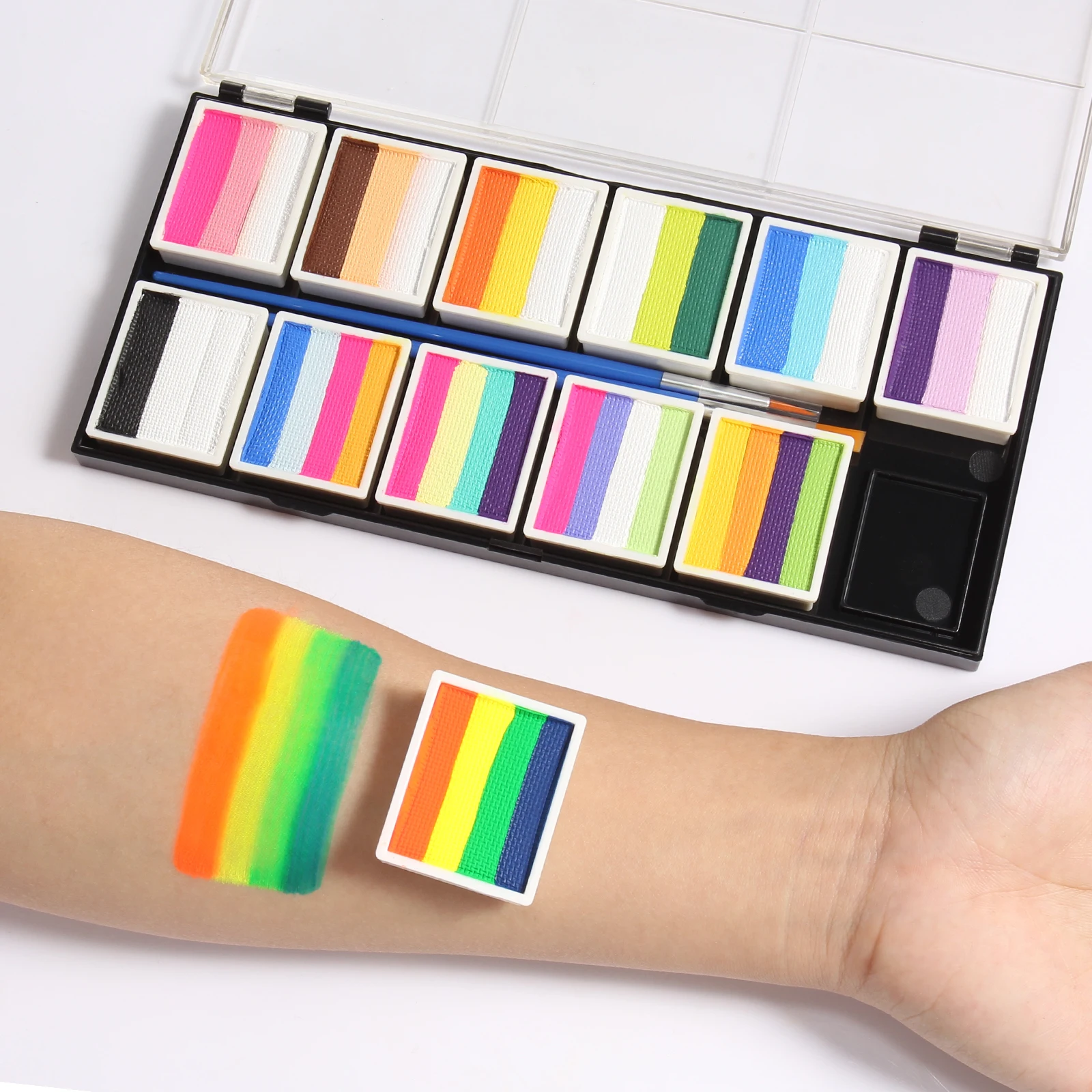 Customizable Multi Colors Water Based Art Face&body Paint Rainbow Split ...