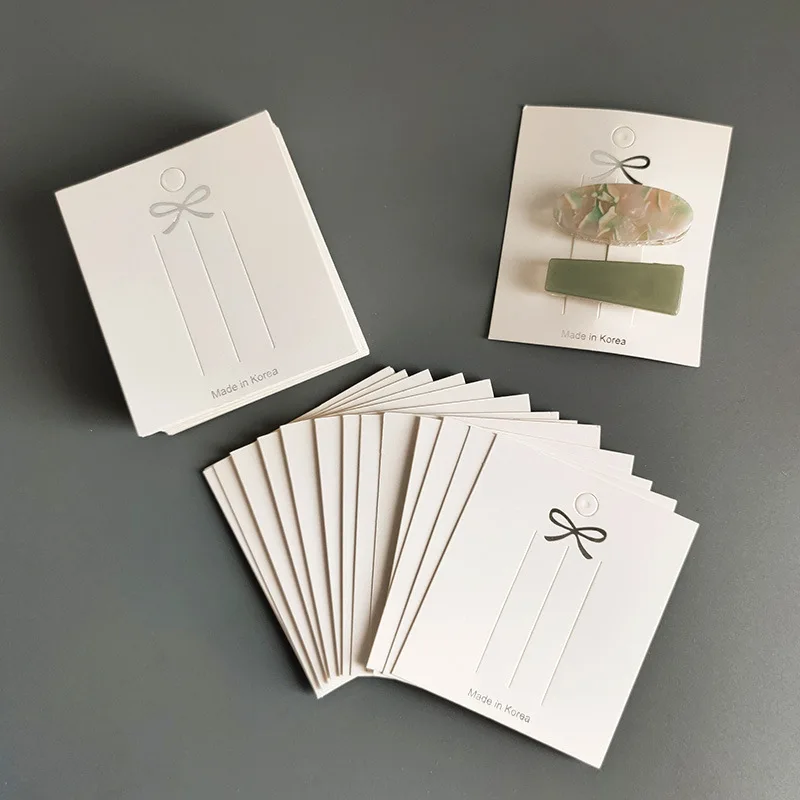 Custom Kraft Paper Woven Hair Clip Hair Claws Packaging Cards Multi ...