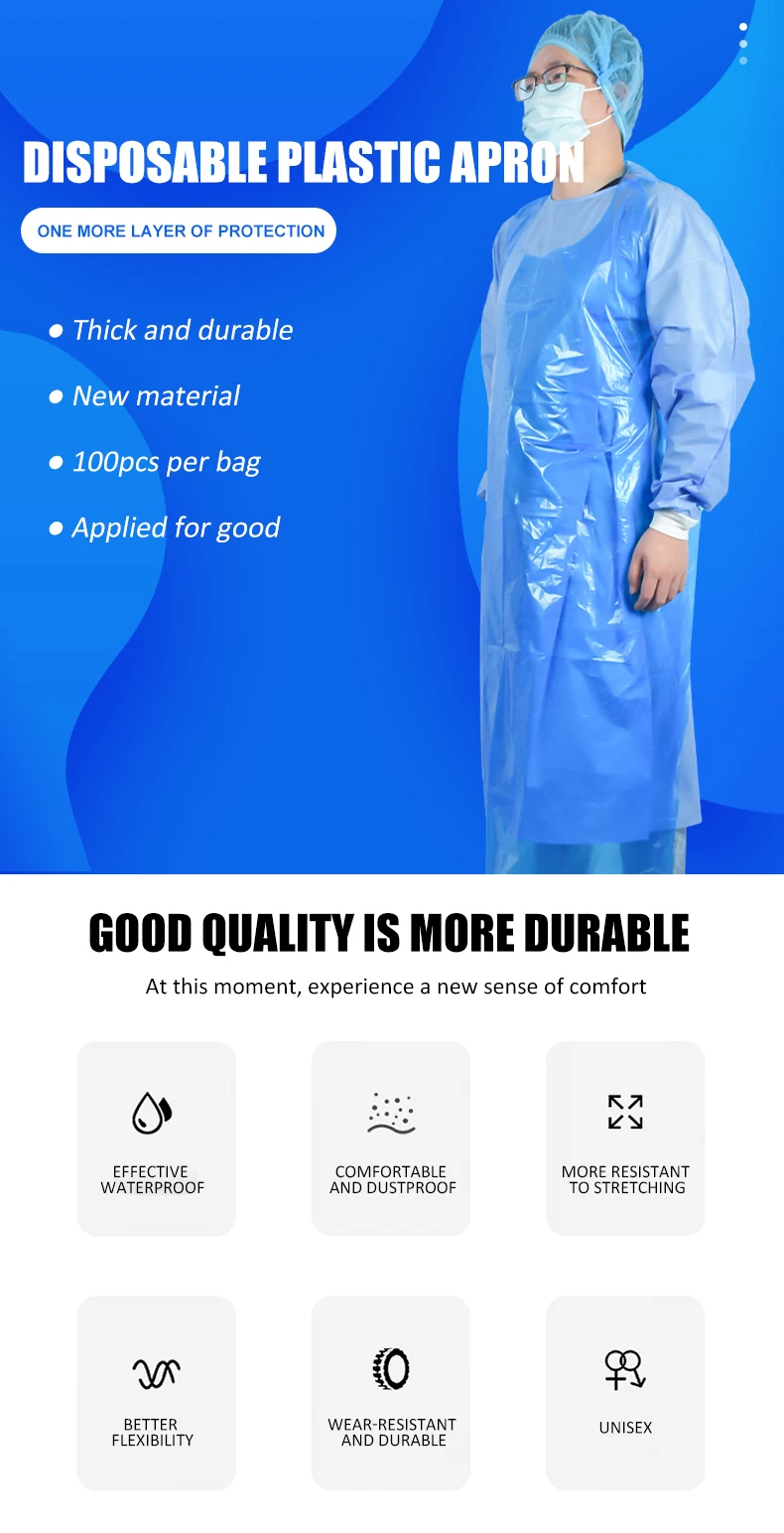 Wholesale Hospital Disposable Blue Medical Aprons