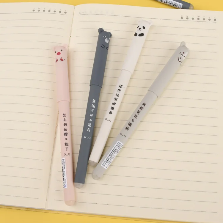 Cute Korean School Student Kids Creative Animal Erasable Gel Pens Ball ...