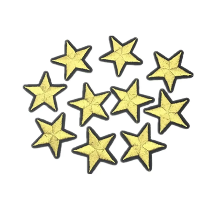 Embroidery Gold Star Patch Apparel Handmade Diy - Buy Custom Patch ...