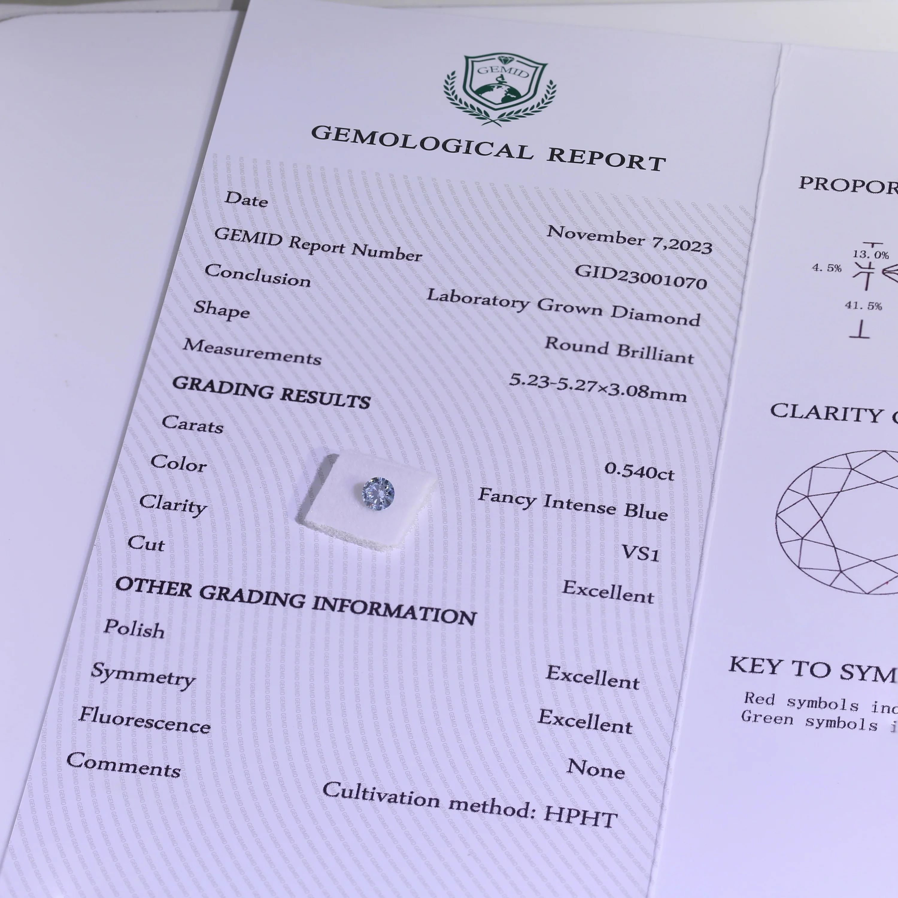 Hpht Cvd Light Intense Blue Color Round Shape Vs1 Wholesale Price Lab ...