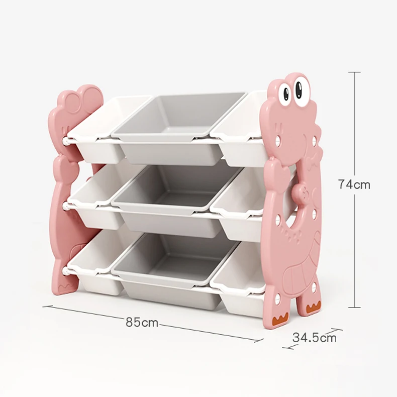 YOOKING Kids Plastic Storage Cabinets - Dinosaur Toys Organizer