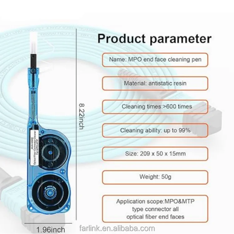 Hot Sale Single Click Fiber Cleaner 600 Cycles Cleaning Fiber Optic For Mtp Mpo Connector - Buy ...