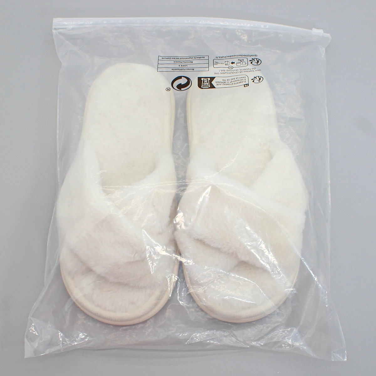 White Bridal Bridesmaid Cozy Slippers Custom Open Toe Fur Fluffy Cross ...