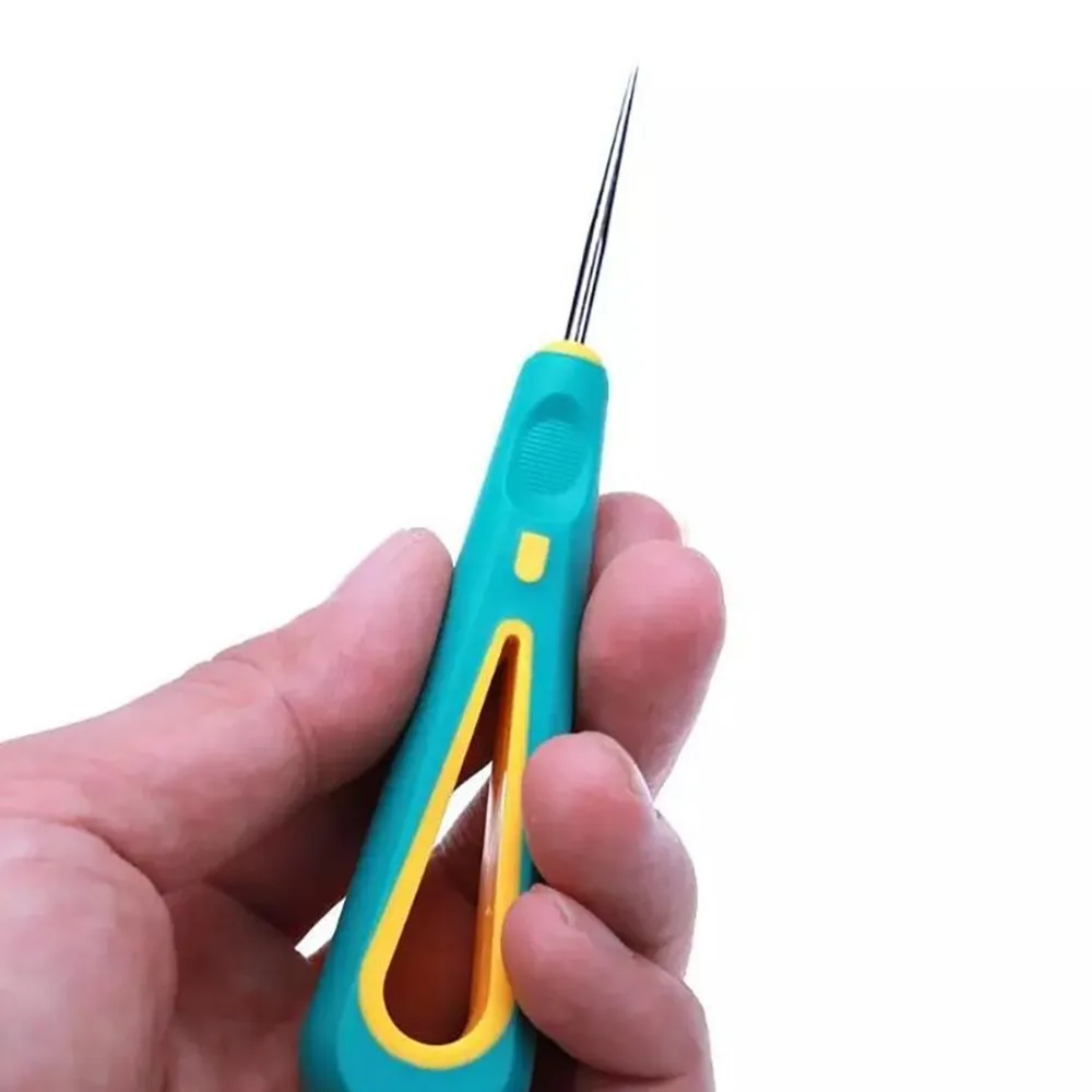 3 Styles Pointed Awls Hook Punch Hole Sewing Tool Rubber Handle DIY ...
