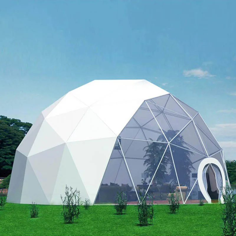 Transparent PVC Cover Steel Tube Geodesic Dome House Tent