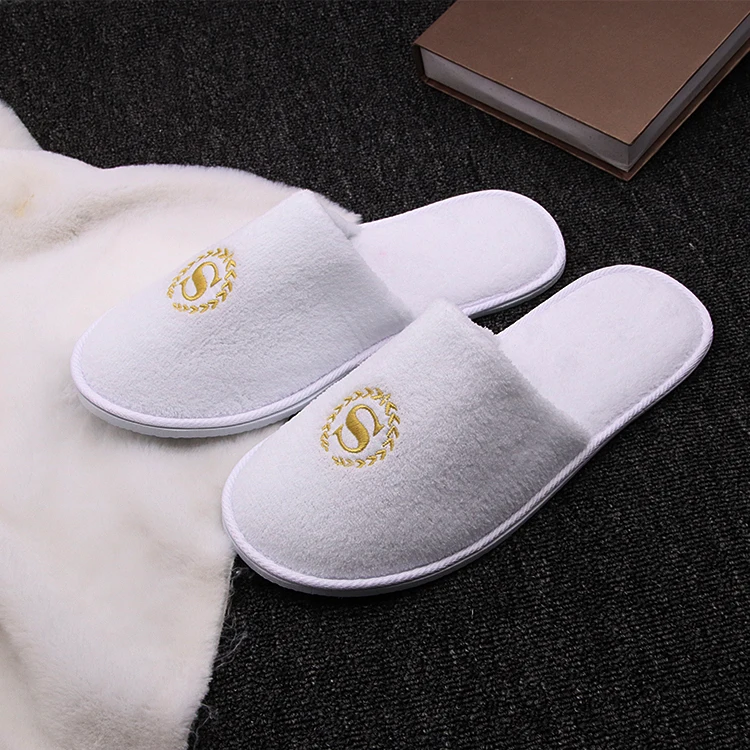 Disposable Custom Logo Wholesale Cotton Slippers Luxury Closed Toe ...