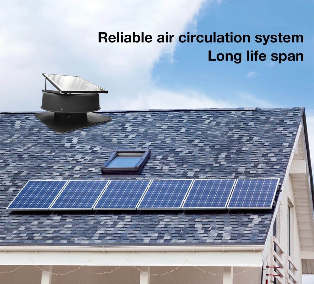 14inch DC Solar Roof Fan - Efficient Axial Flow Ventilation