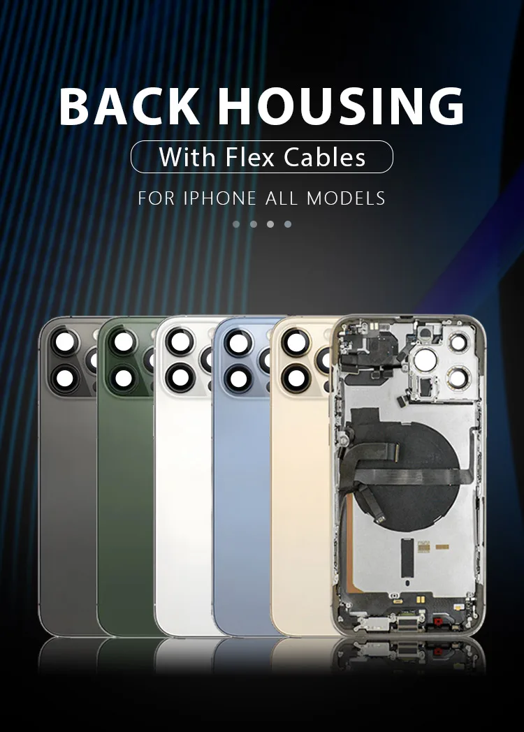 Oem Original Housing Battery Cover With Flex Cable Replacement For Iphone 14 13 12 Pro Housing ...