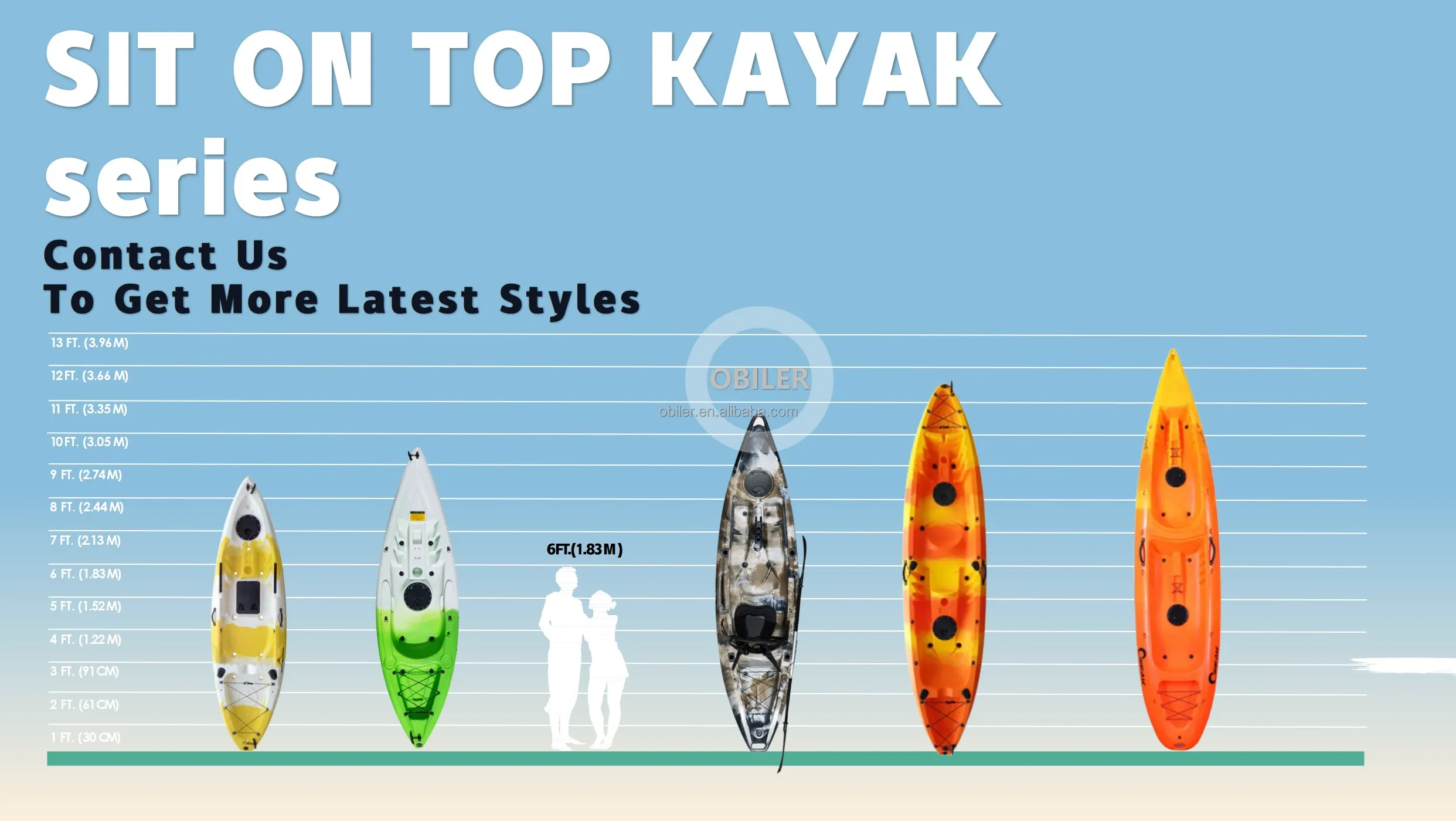 Obl Customized Small Plastic Boats See Through Crystal Bottom Kayak ...