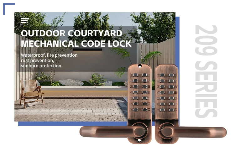 Aluminium Front Door Lock Yard Waterproof Mechanical Code Lock School ...