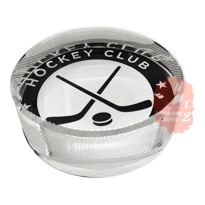 Custom Made Crystal Glass Hockey Pucks - Perfect Gifts