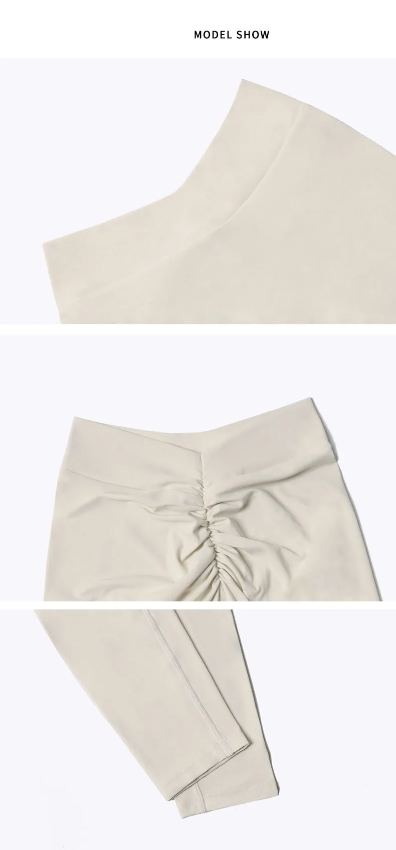 Sexy Deep V Back Scrunch Butt High Waist Fitness Athletic Workout Running Yoga Leggings For ...